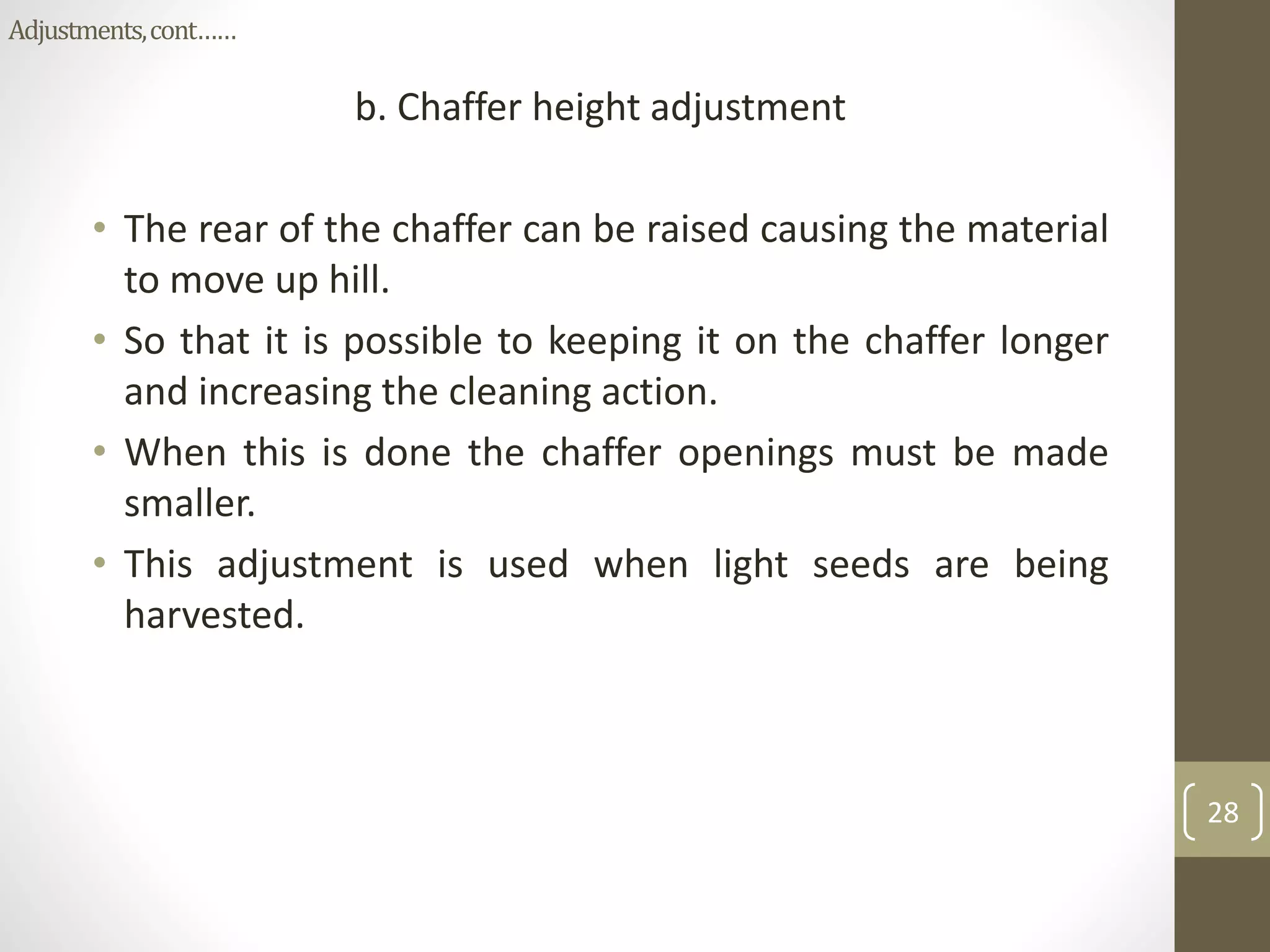 Losses and adjustment in combine harvester | PPTX