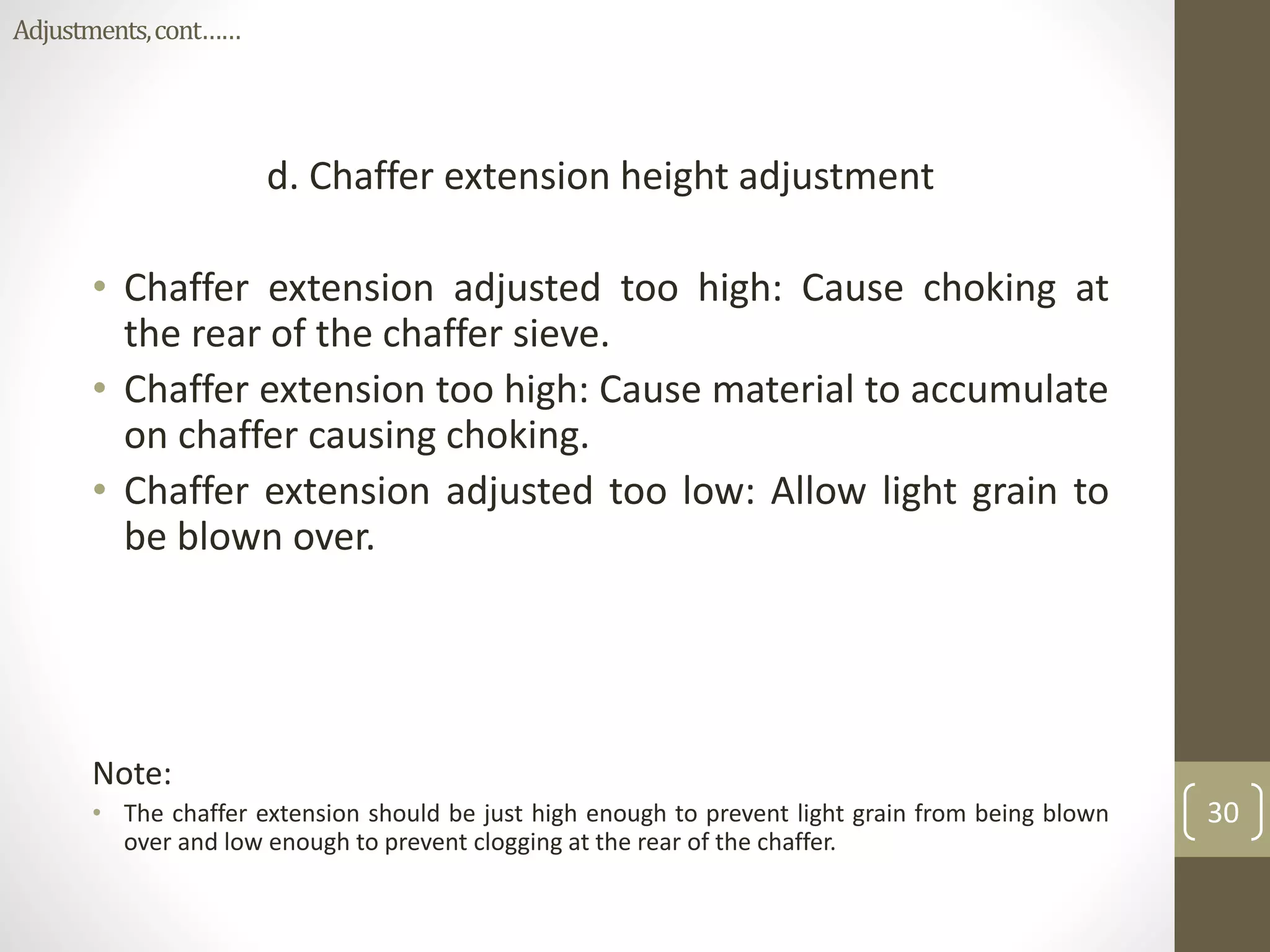 Losses and adjustment in combine harvester | PPTX