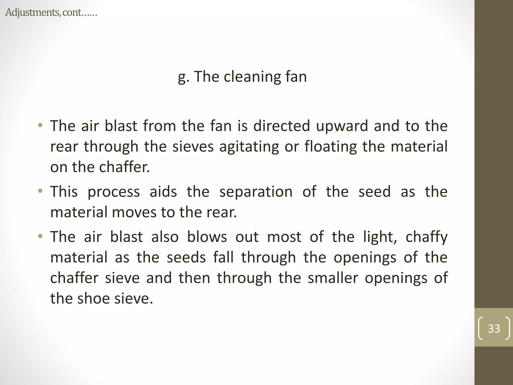 Losses and adjustment in combine harvester | PPTX