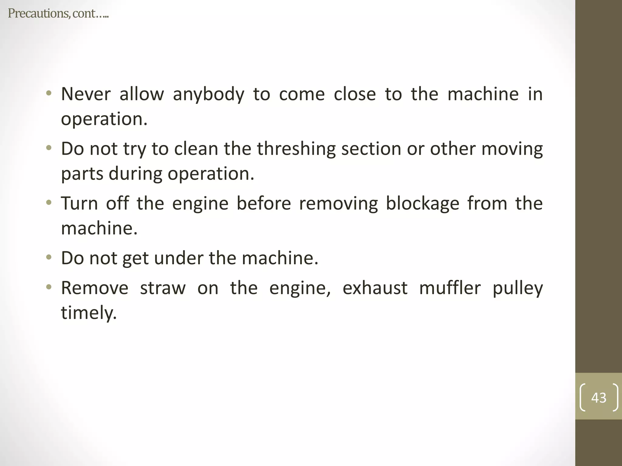 Losses and adjustment in combine harvester | PPTX