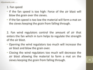 Losses and adjustment in combine harvester | PPTX