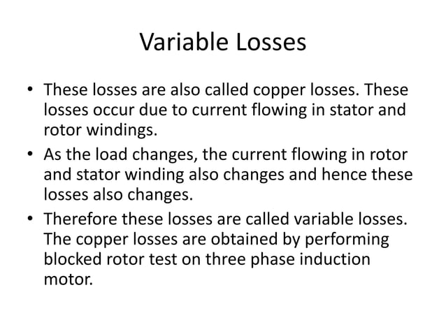 Losses in 3 phase induction motor | PPTX | Gas and Electric | Home ...