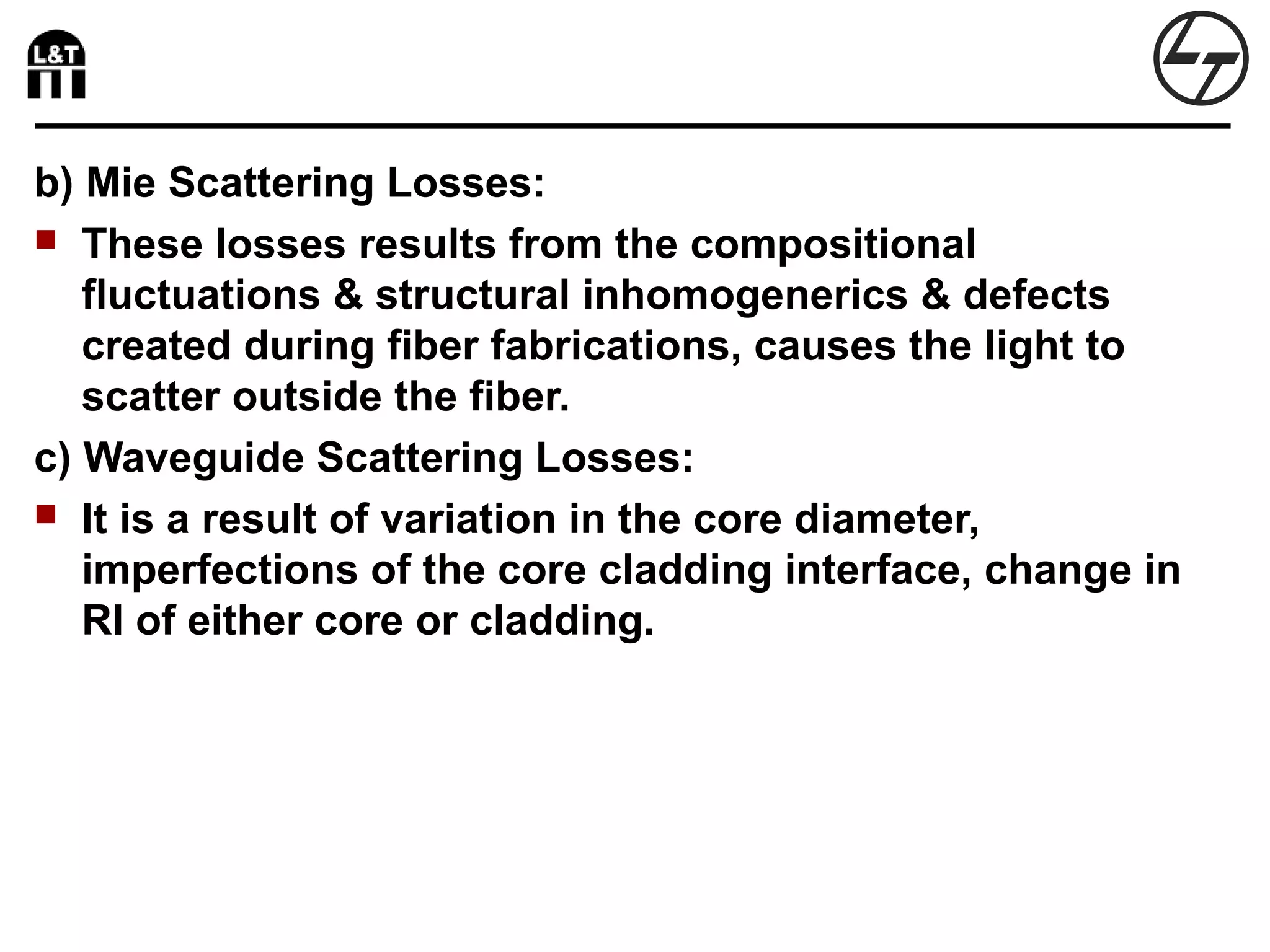 Losses in optical fiber | PPT