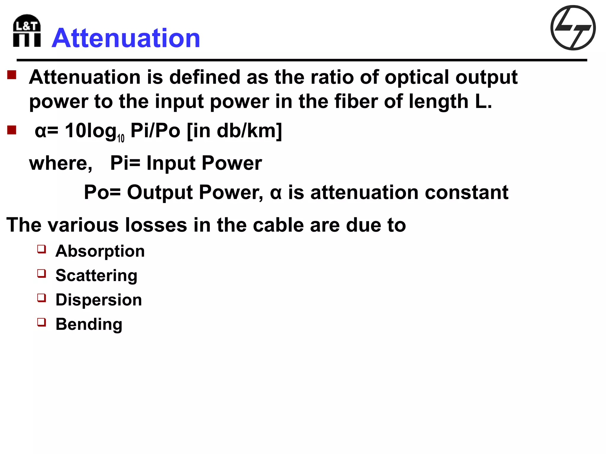 Losses in optical fiber | PPT