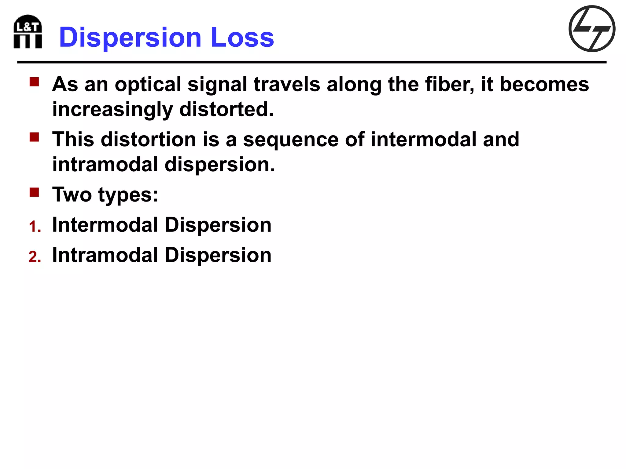 Losses in optical fiber | PPT