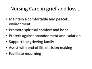 Loss, Grief and Death.pptx care for patients | PPTX