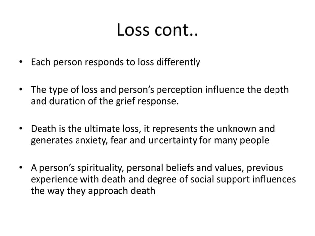 Loss, Grief and Death.pptx care for patients | PPTX