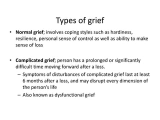 Loss, Grief and Death.pptx care for patients | PPTX