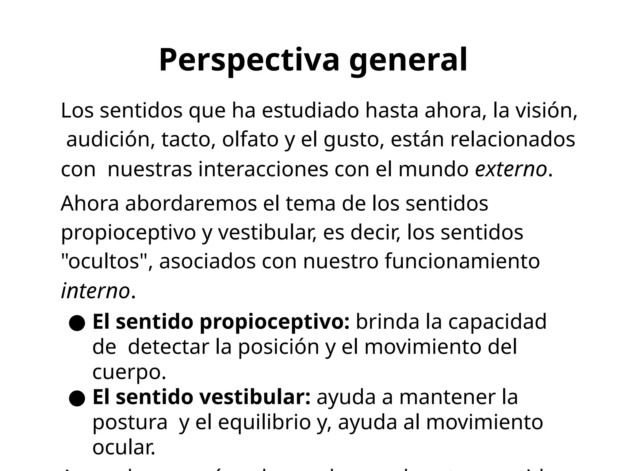 Los siete sentidos Parte 5_ Sentidos propioceptivo y vestibular ...