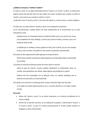 Los signos de puntuación | DOCX