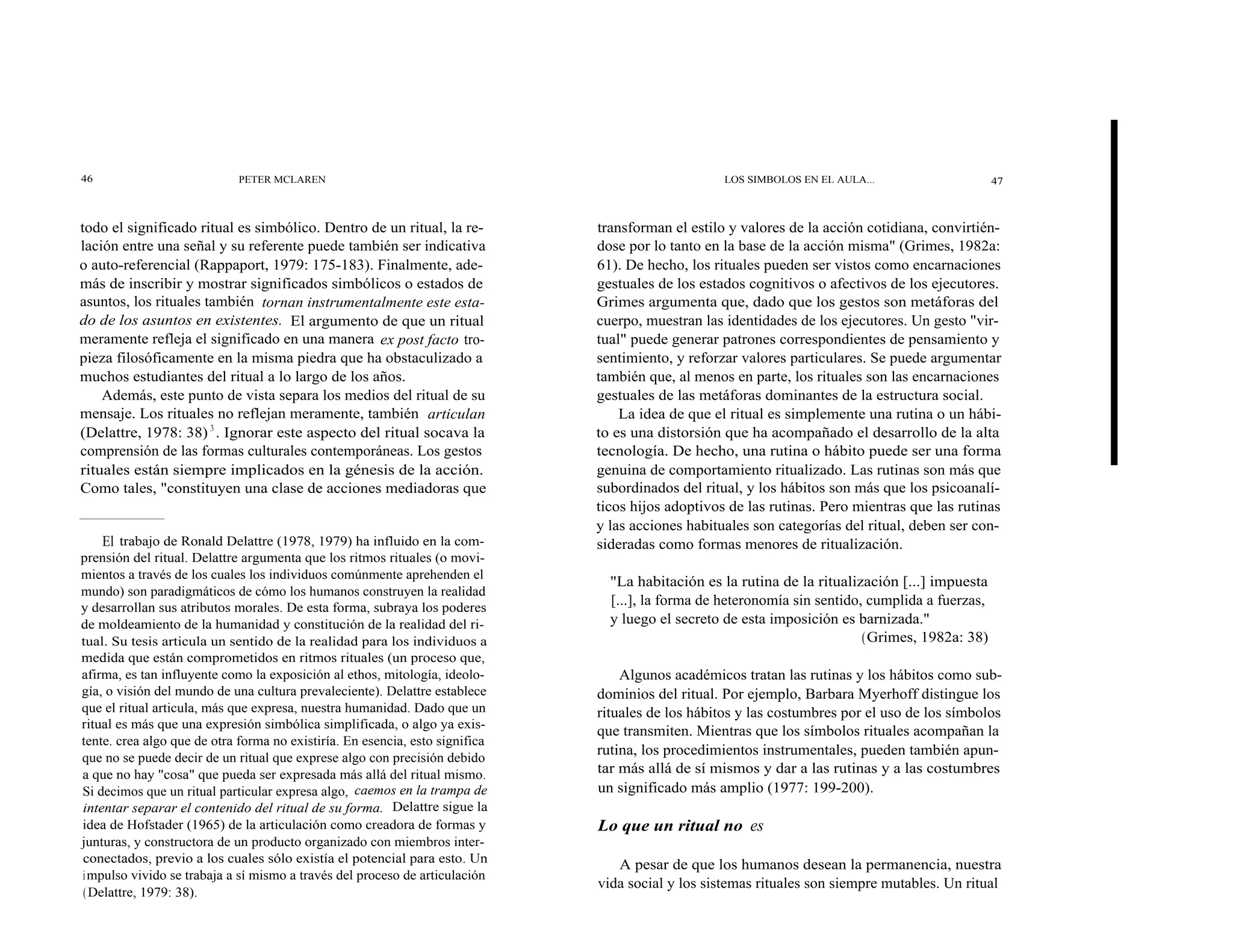 Los simbolos de el aula y las dimensiones rituales de la escolaridad | PDF