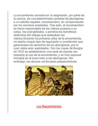 Los sistemas de trabajo en america colonial | DOCX