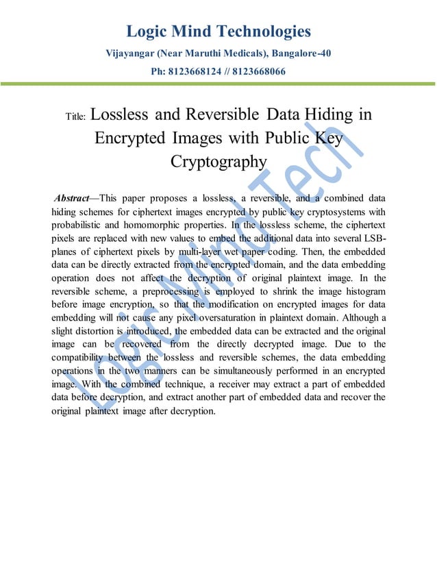 Lossless and reversible data hiding in encrypted images with public key cryptography | PDF