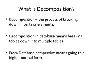 Lossless decomposition | PPT