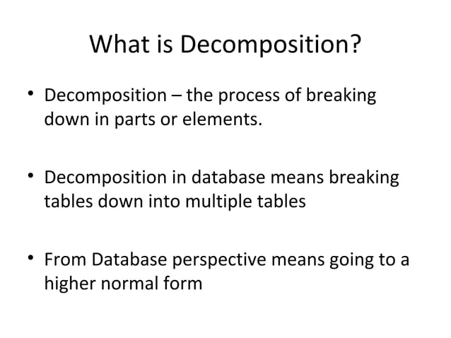Lossless decomposition | PPT | Databases | Computer Software and Applications