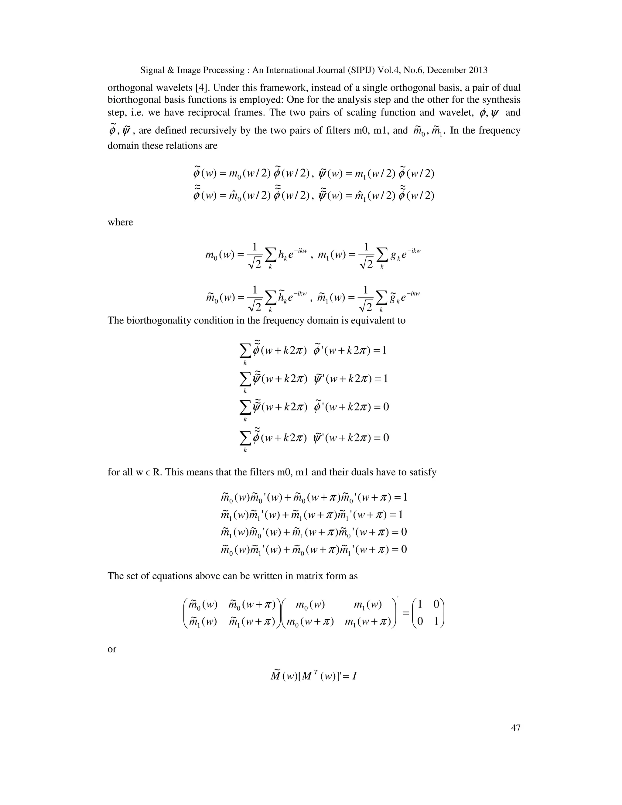 Lossless image compression using new biorthogonal wavelets | PDF