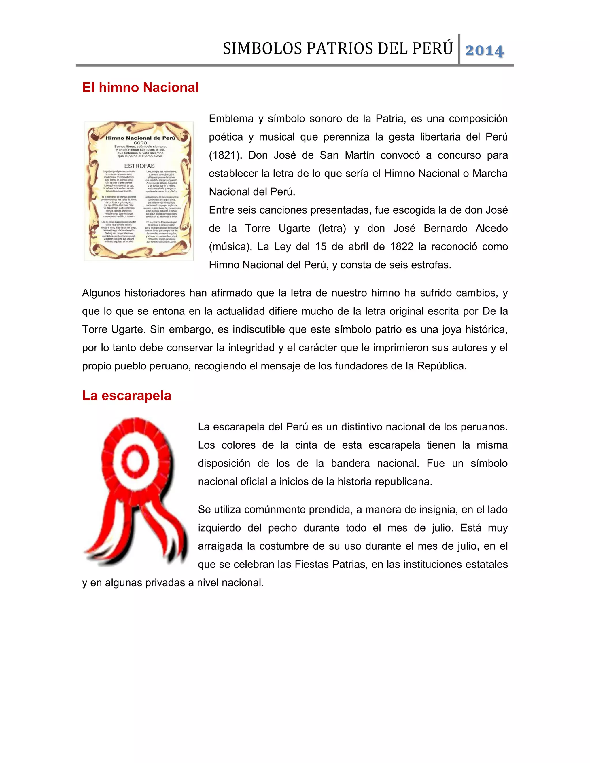 Los símbolos patrios del perú | PDF