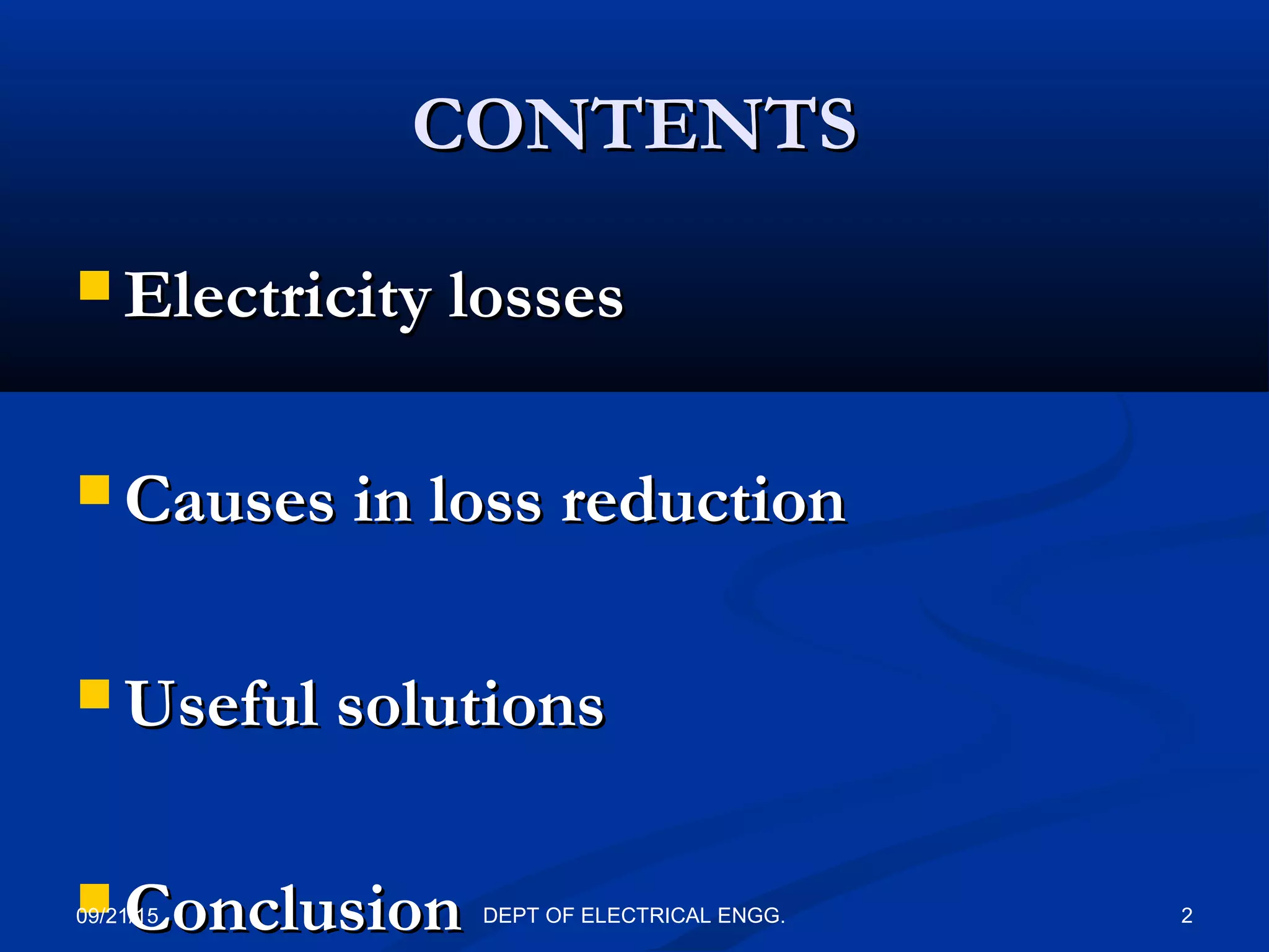 Loss minimisation in power system | PPT