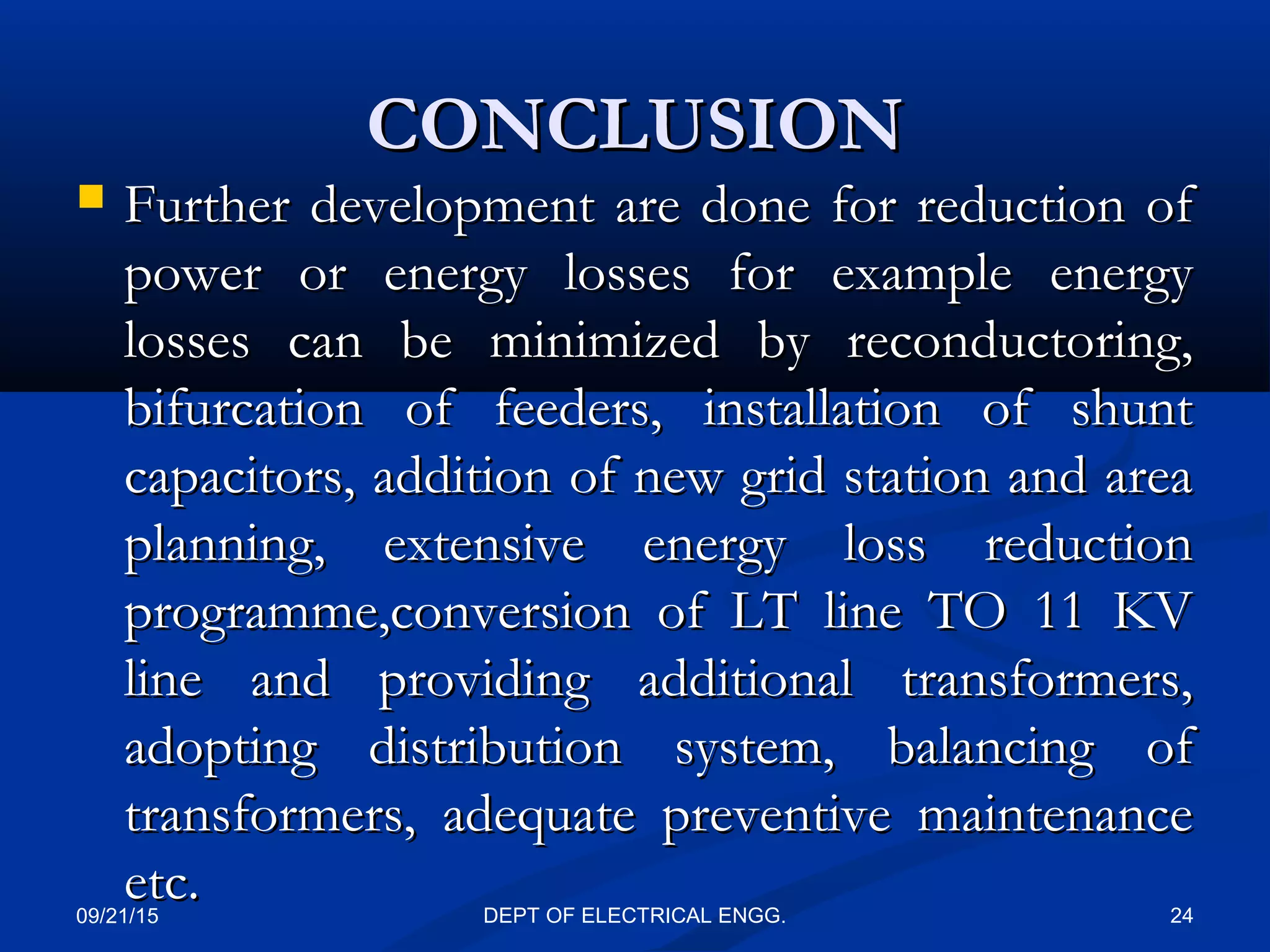 Loss minimisation in power system | PPT