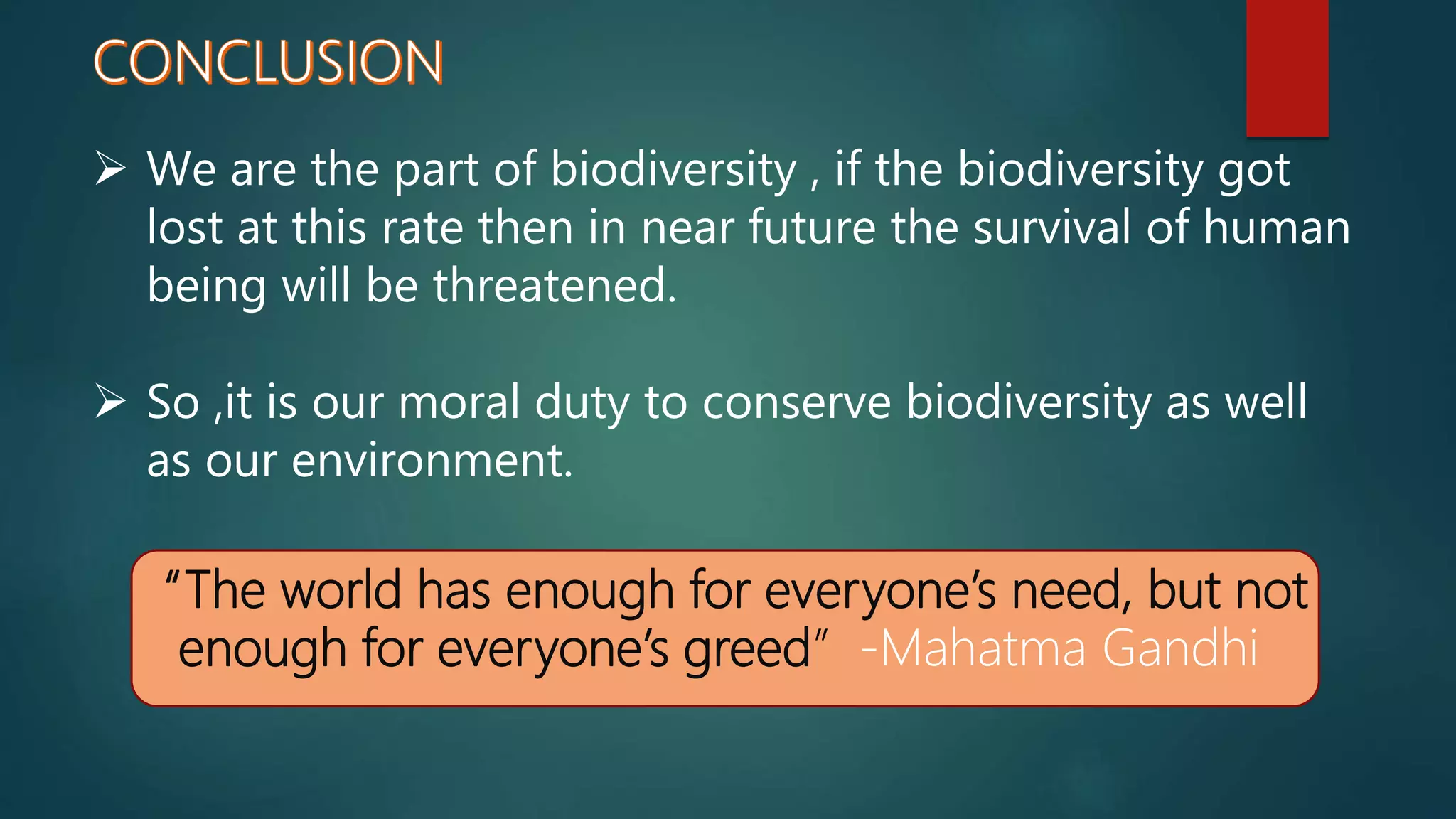 Loss of Biodiversity | PPTX