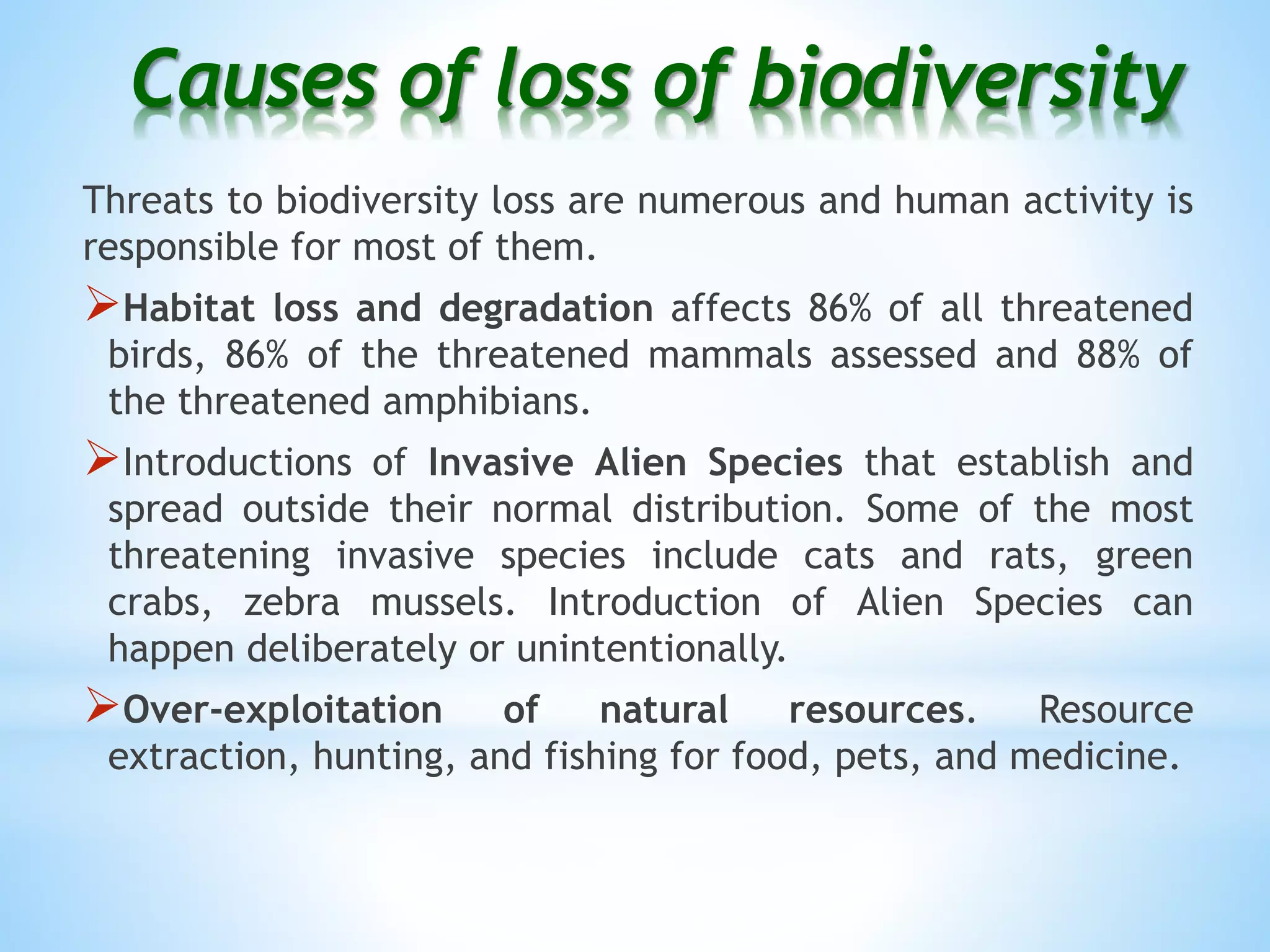 Loss of biodiversity | PPTX