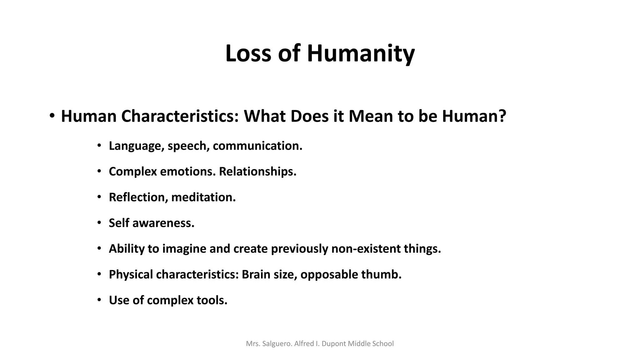 Loss of humanity presentation | PPTX