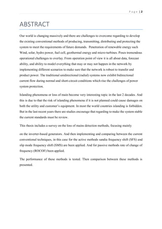 Loss of mains protection or anti islanding | PDF