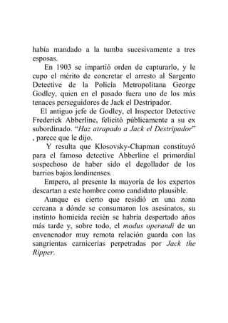 Guía de sospechosos a la identidad de Jack el Destripador Destripador | PDF