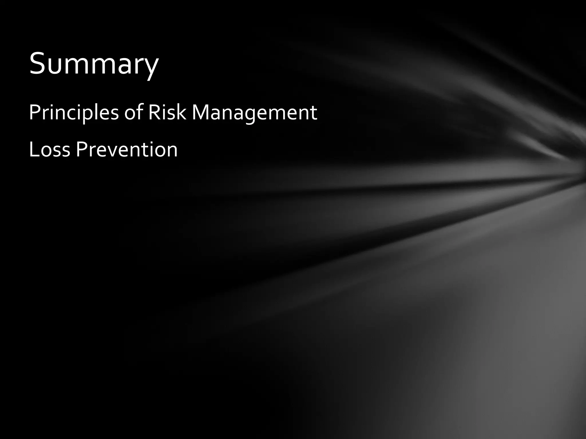 Loss prevention and risk management | PPT