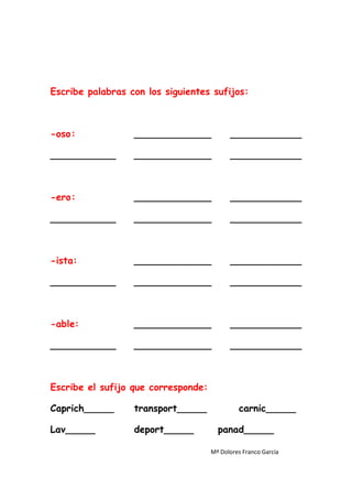 Los sufijos | PDF