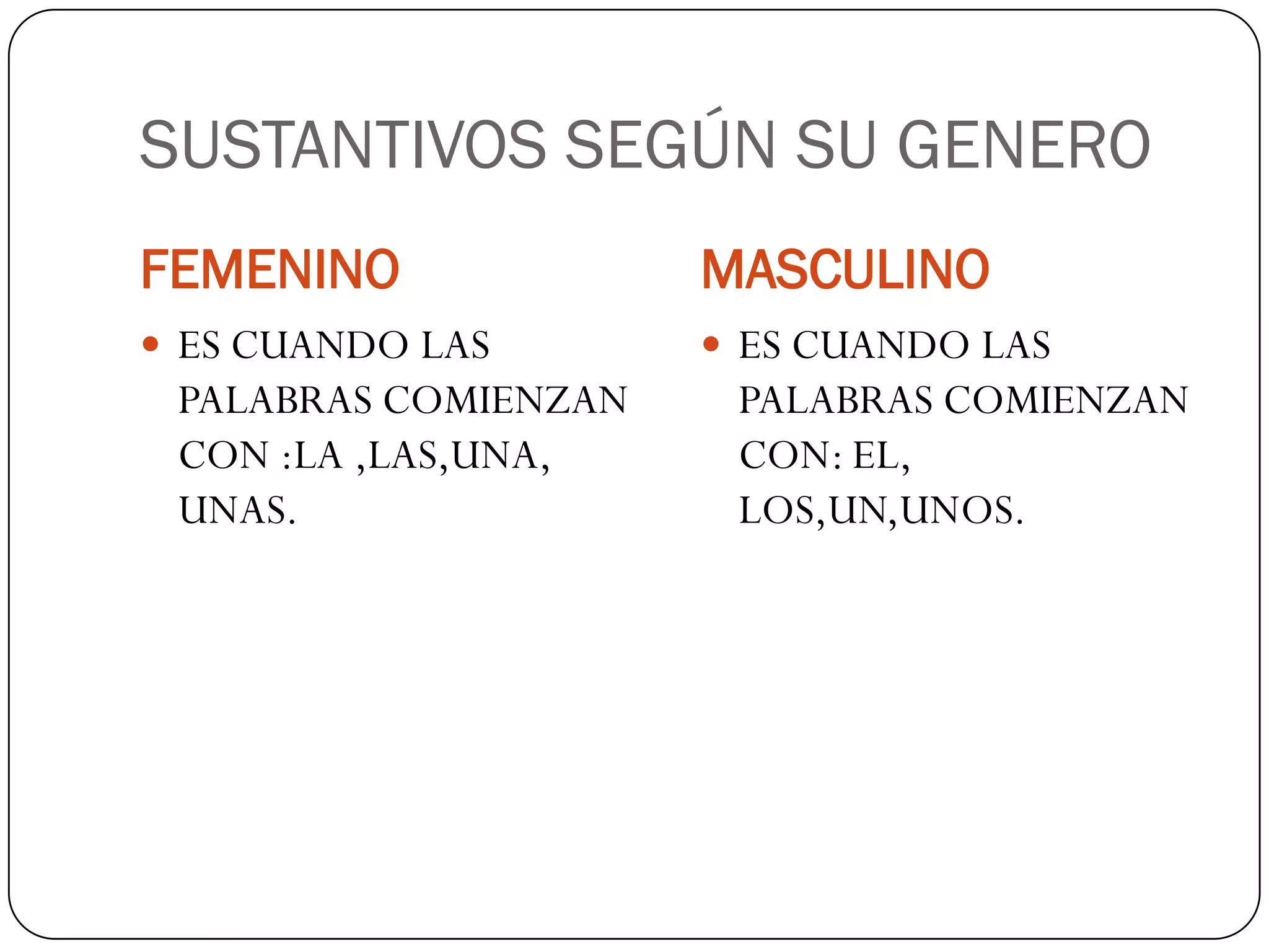 Los sustantivos | PPTX