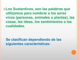 Clases de palabras: los sustantivos | PPTX