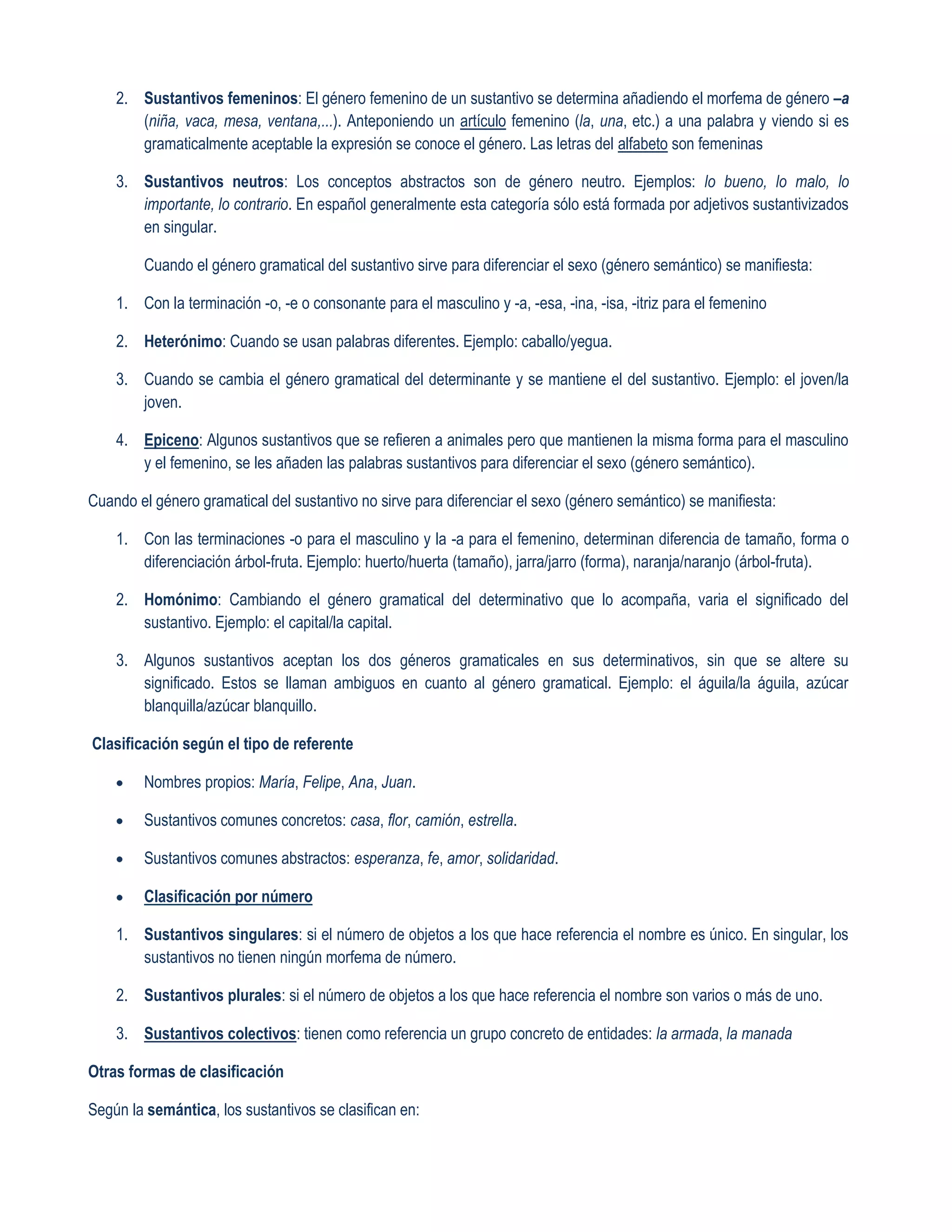 Los sustantivos y sus clases | DOCX