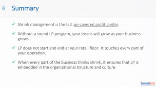 Loss visibility | PDF | Retail Industry | Industries