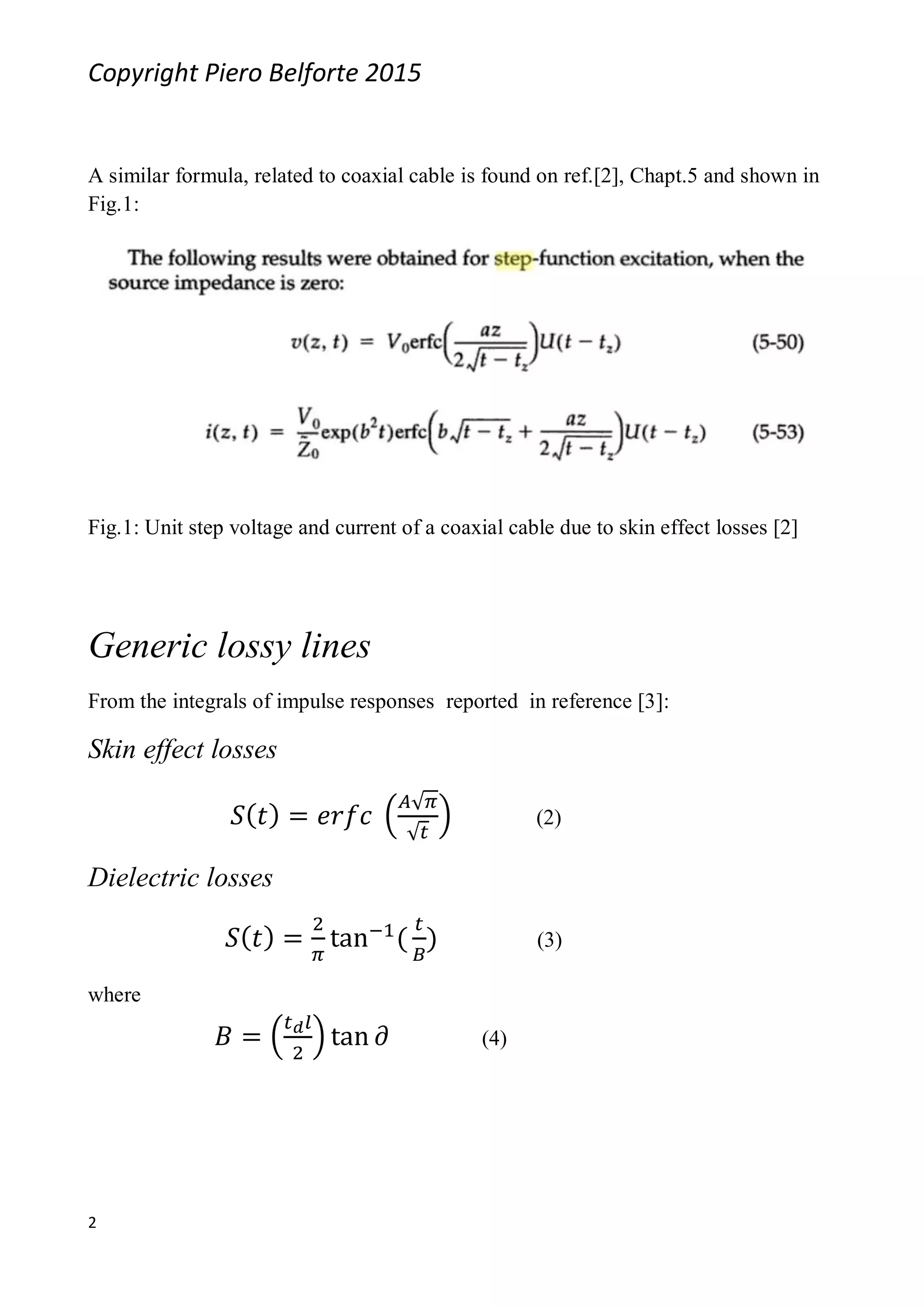 UNIT STEP RESPONSE OF LOSSY LINES | PDF