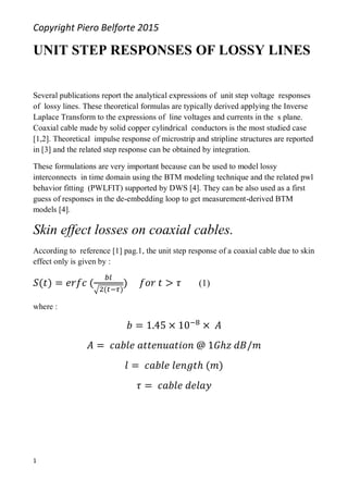 UNIT STEP RESPONSE OF LOSSY LINES | PDF