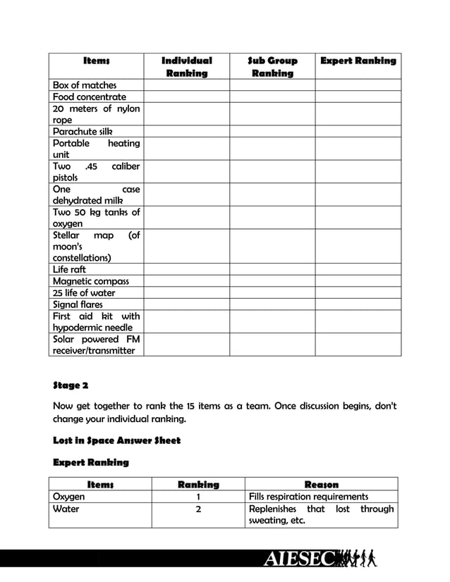 Lost In Space Handout | PDF Lost In Space Handout | PDF