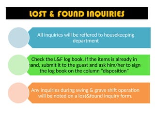 lost and found in the housekeeping depaartemen | PPTX