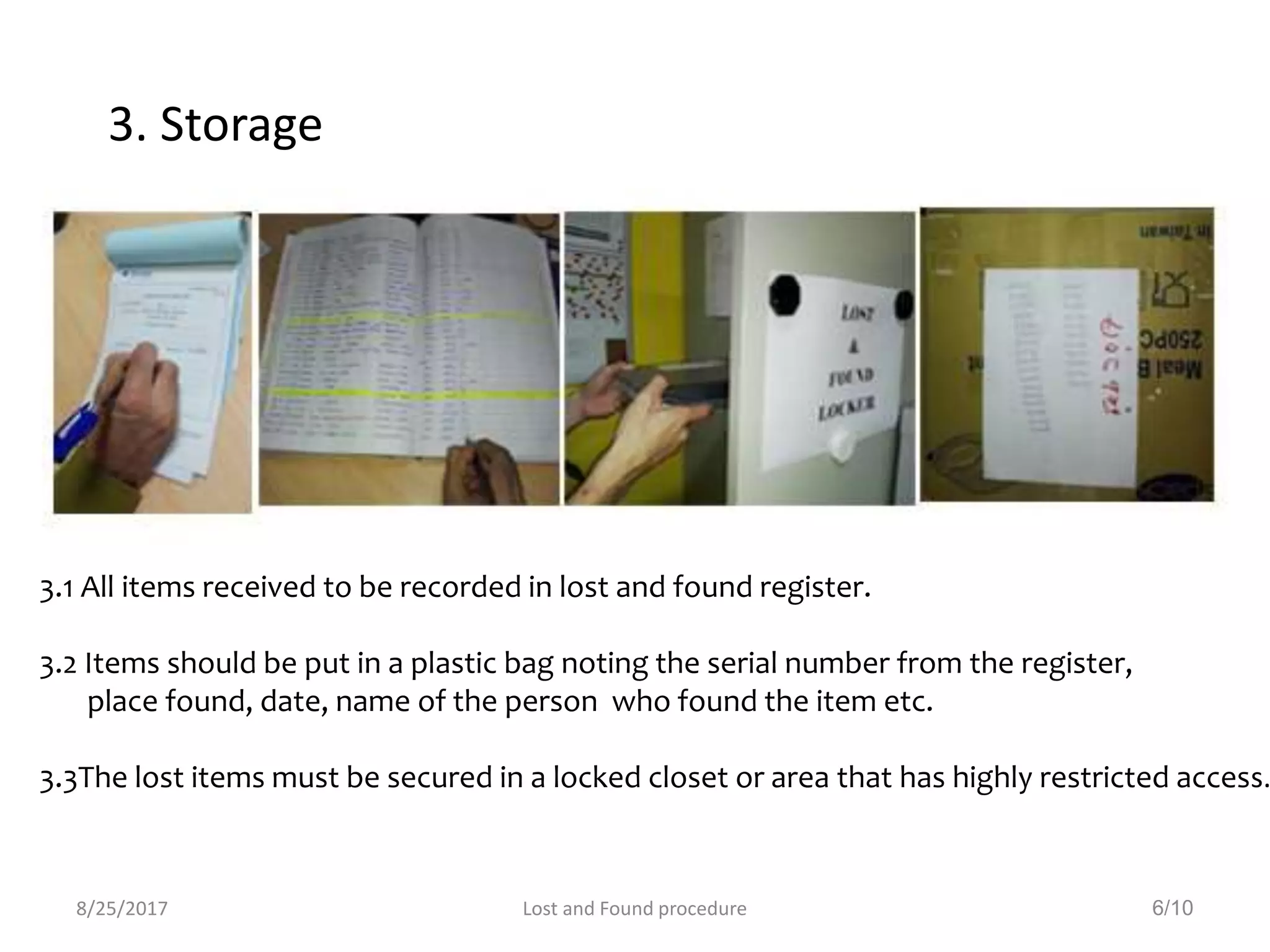 Lost and found procedure | PPTX