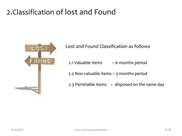 Lost and found procedure | PPTX
