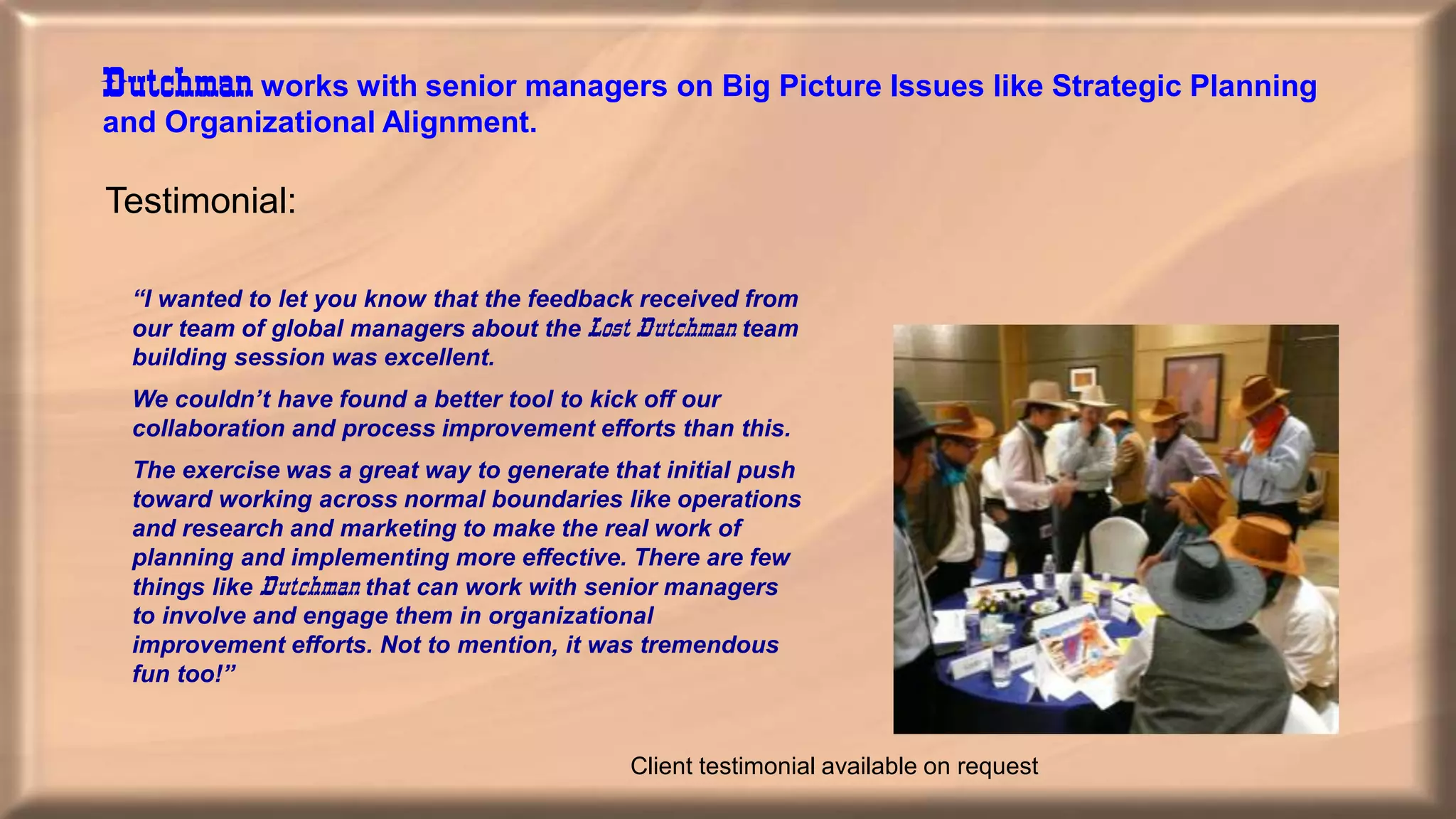 Lost Dutchman's Gold Mine Teambuilding Pictorial Overview.pptx