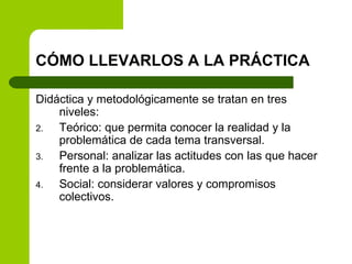 Los temas transversales | PPT