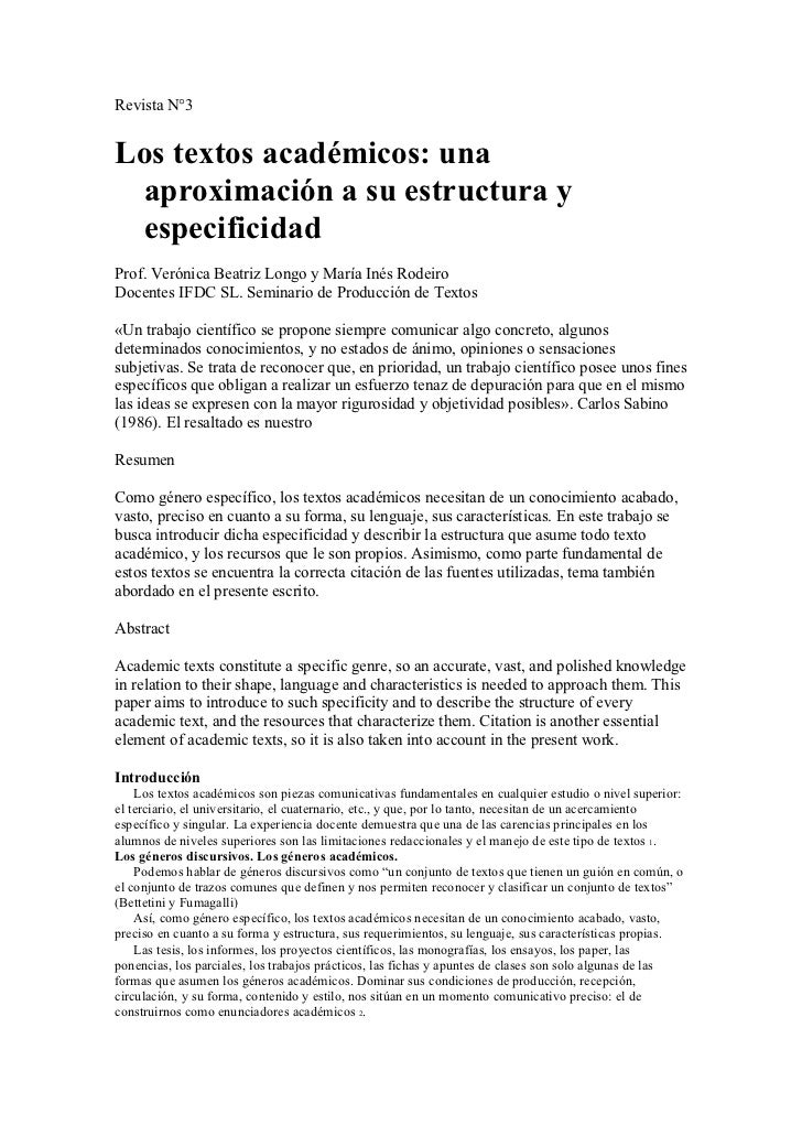 Ejemplos De Textos Academicos Chefli