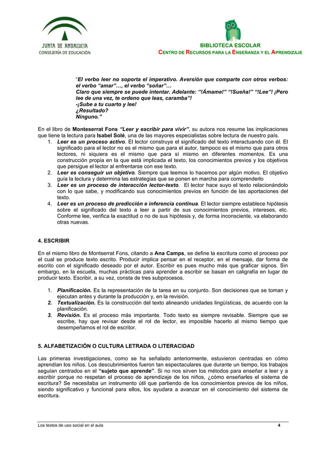 Los Textos De Uso Social En El Aula(2) | PDF