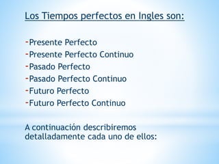 Los tiempos perfectos Ingles | PPTX