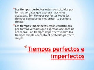 Los tiempos verbales | PPTX