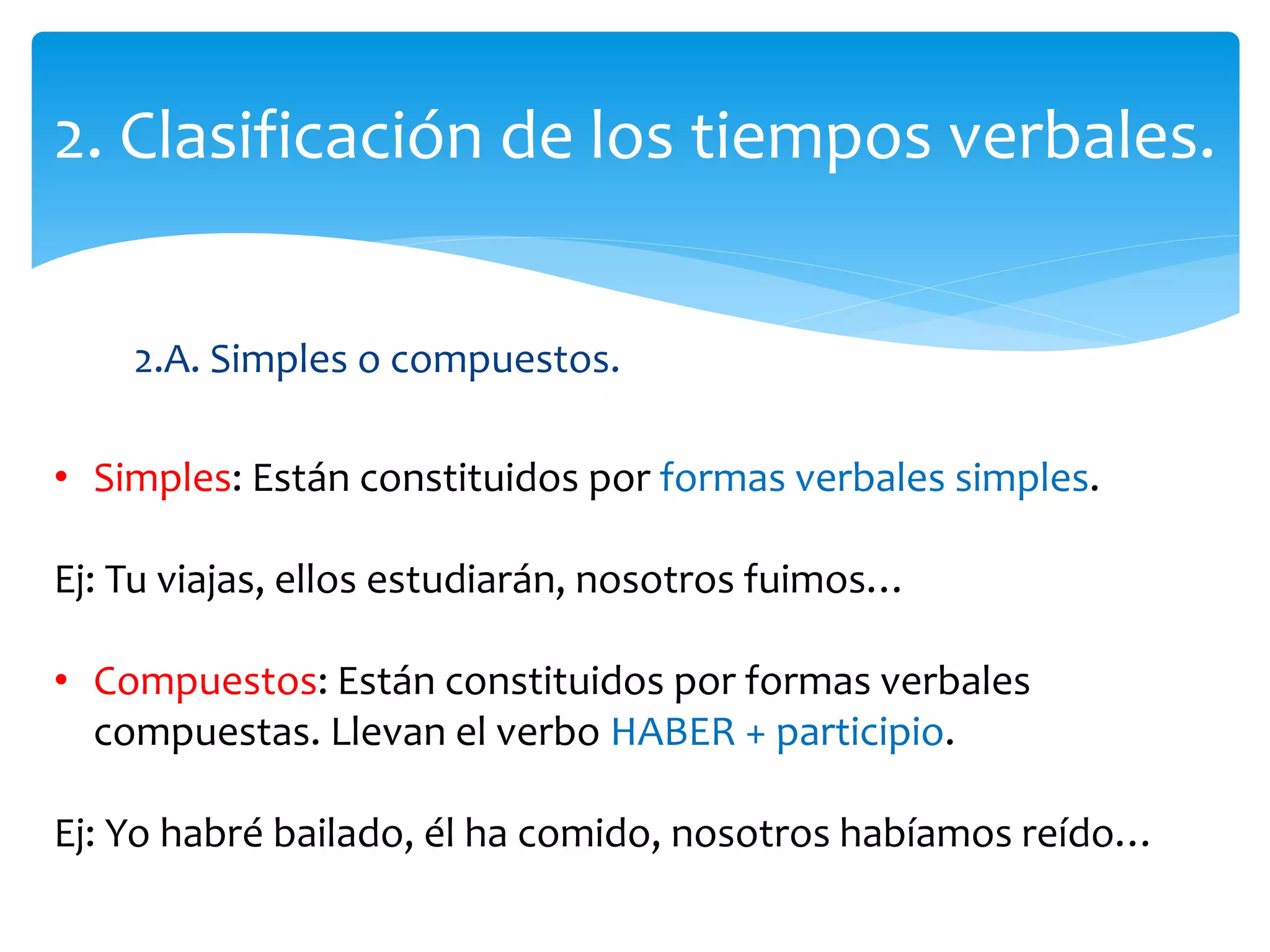 Los tiempos verbales. | PPTX