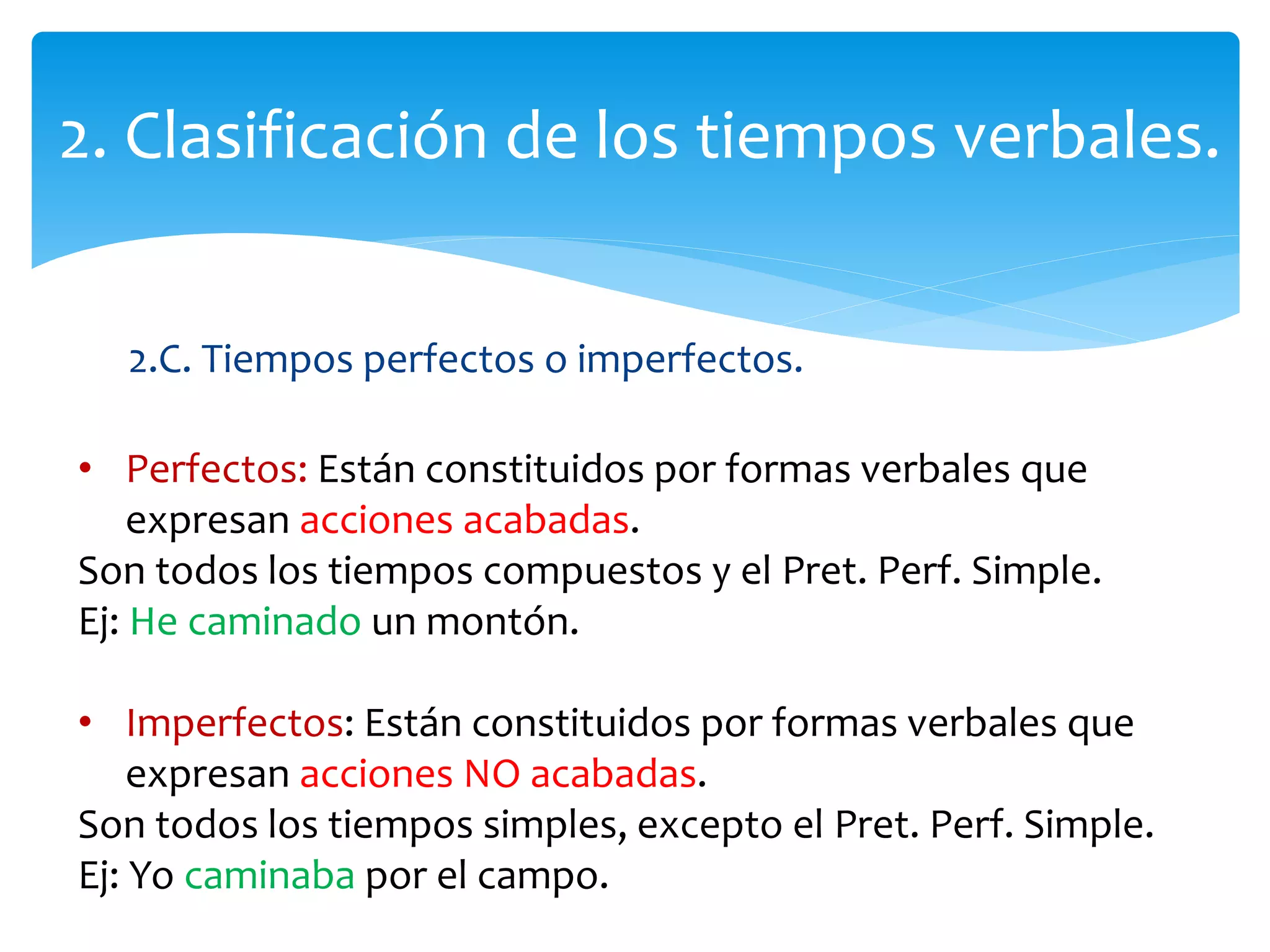 Los tiempos verbales. | PPTX