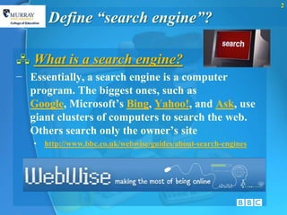 Lost in the net: Navigating search engines | PPTX