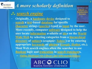 Lost in the net: Navigating search engines | PPTX